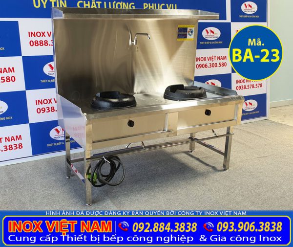 Bếp Á Đôi Kiềng Gang Có Gáy BA-23 - Bếp Inox Việt Nam