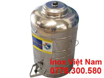 Bình Đựng Nước Inox 100L 1 Lớp Inox 304 Không Cách Nhiệt, Có 1 Vòi Gạt ...