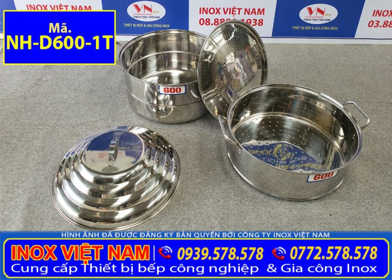 Nồi Hấp Inox 304 1 Tầng Size 600 NH-D600-1T - Bếp Inox Việt Nam
