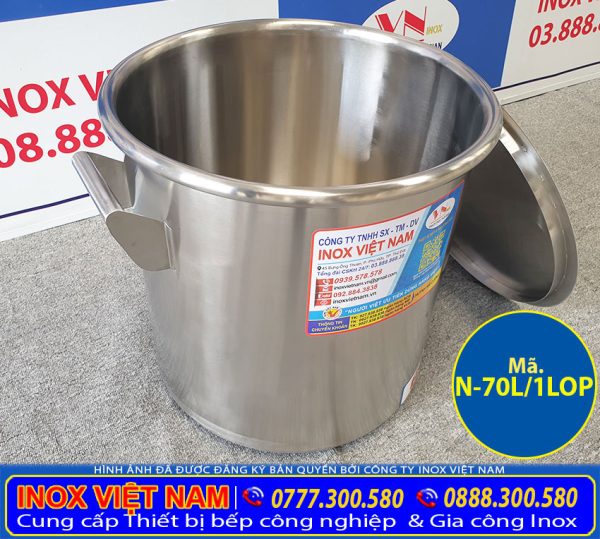 Nồi Inox Công Nghiệp 70L 1 Lớp N-70L/1LOP - Bếp Inox Việt Nam